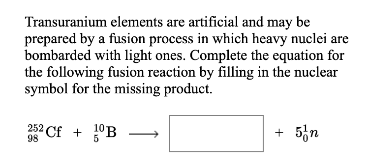 Solved Which of the following are transuranium elements? | Chegg.com
