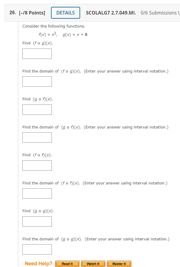 Solved 26. [-18 Points] DETAILS SCOLALG7 2.7.049.MI. 0/6 | Chegg.com