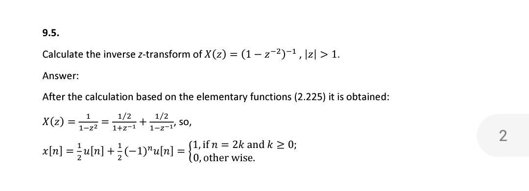 Solved 9.5. Calculate the inverse z-transform of X(z) = (1 - | Chegg.com