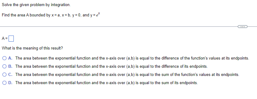 Solved Solve the given problem by integration. Find the area | Chegg.com