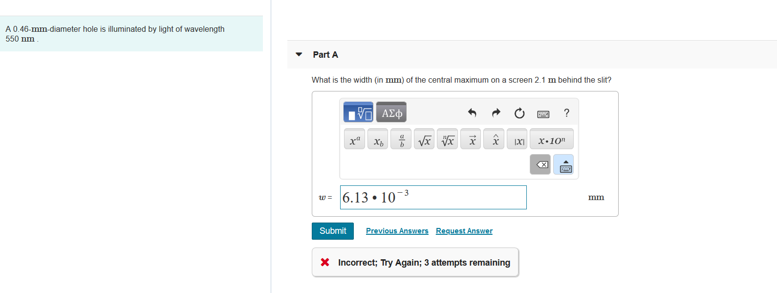 Solved A 460 lines/mm diffraction grating is illuminated by | Chegg.com