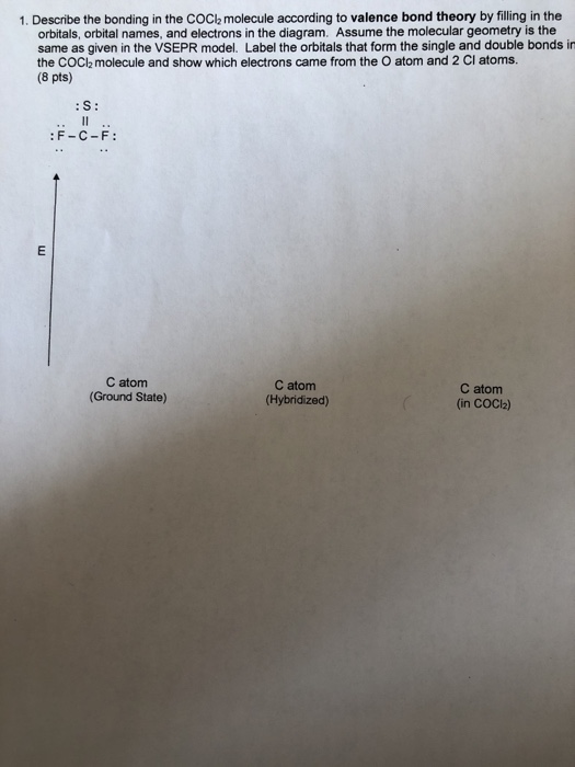 Solved 1. Describe the bonding in the COC2 molecule | Chegg.com