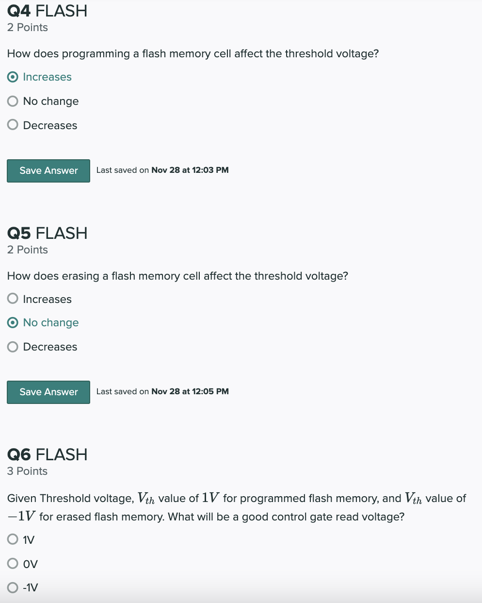 Solved Q4 Flash 2 Points How Does Programming A Flash Memory Chegg
