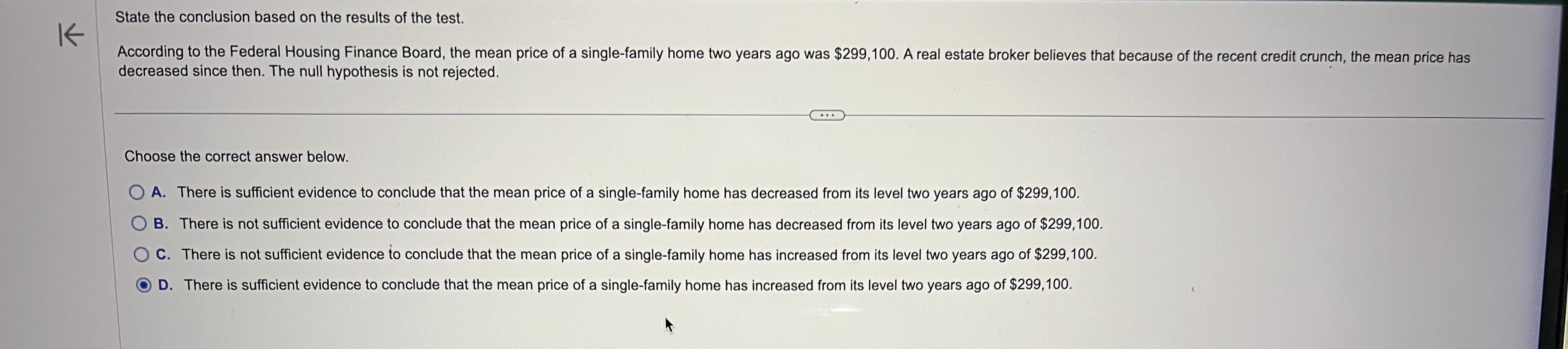 Solved State the conclusion based on the results of the | Chegg.com