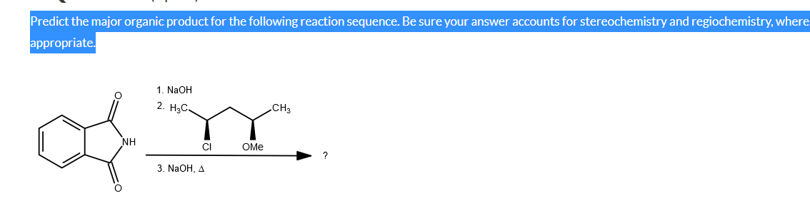 Solved Predict the major organic product for the following | Chegg.com