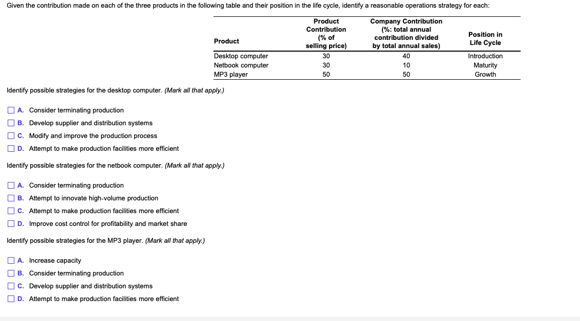 Solved Given the contribution made on each of the three | Chegg.com