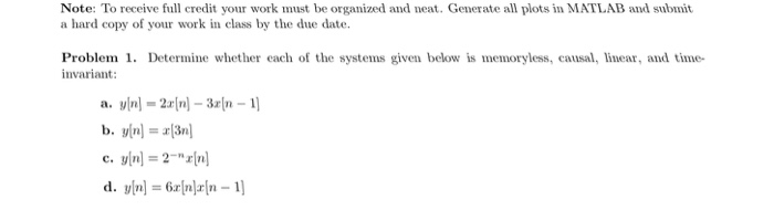 Solved Determine whether each of the systems given below is | Chegg.com