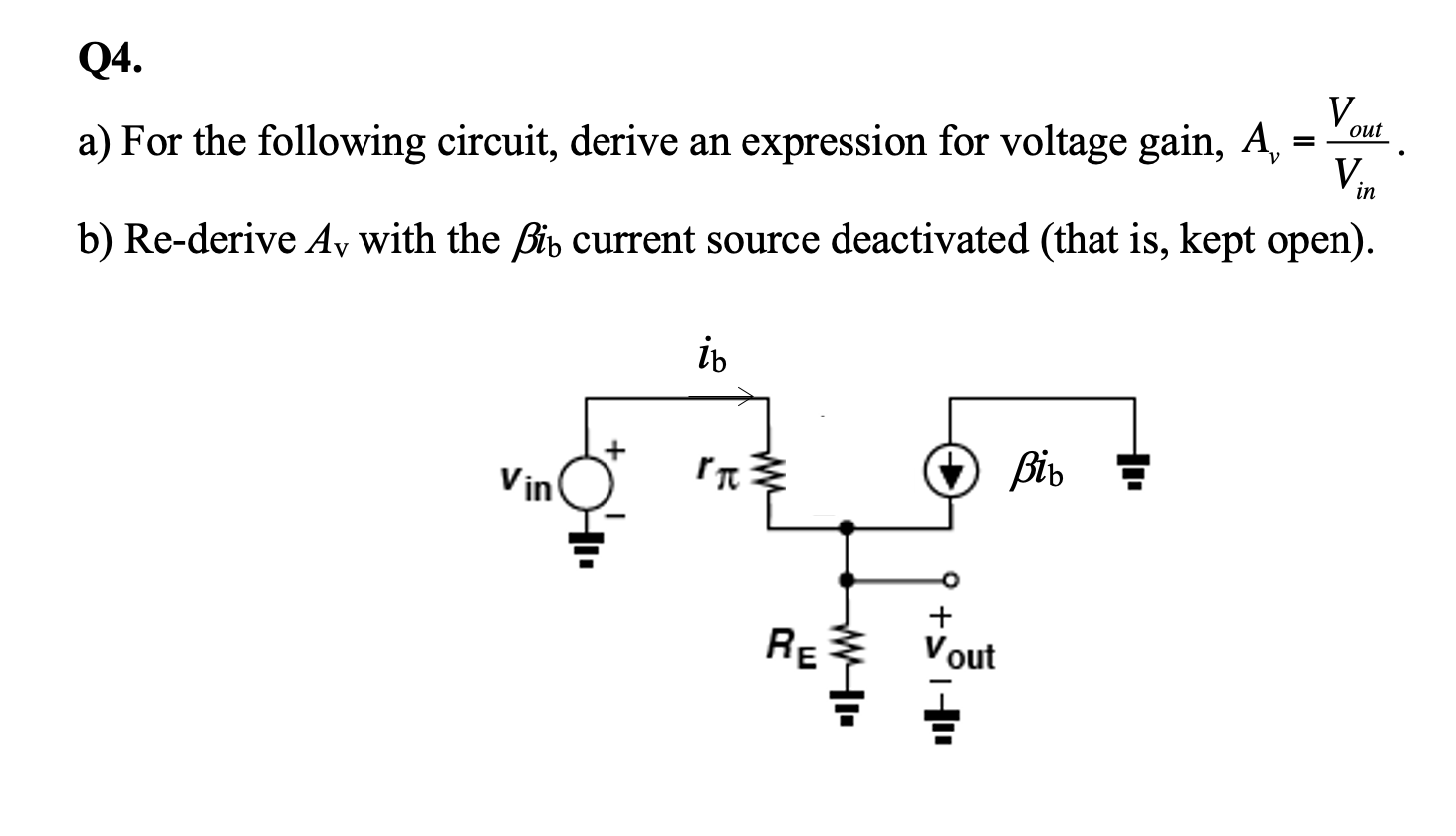 Solved Q4. a) For the following circuit, derive an | Chegg.com