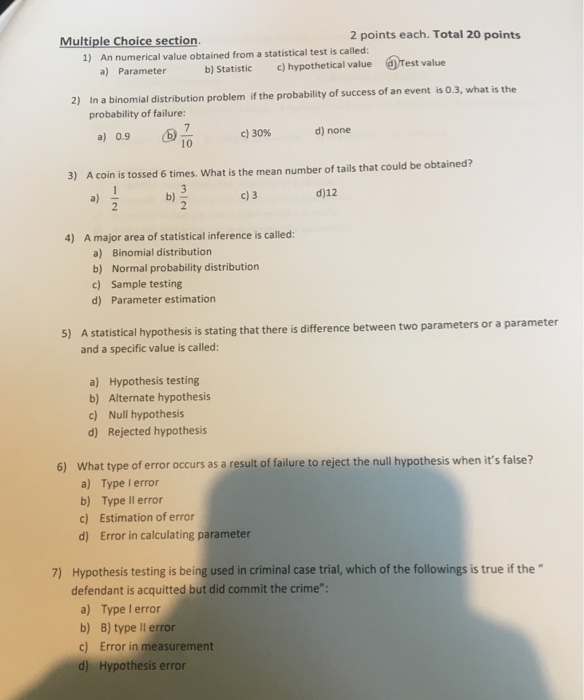 Solved 2 points each. Total 20 points Multiple Choice | Chegg.com