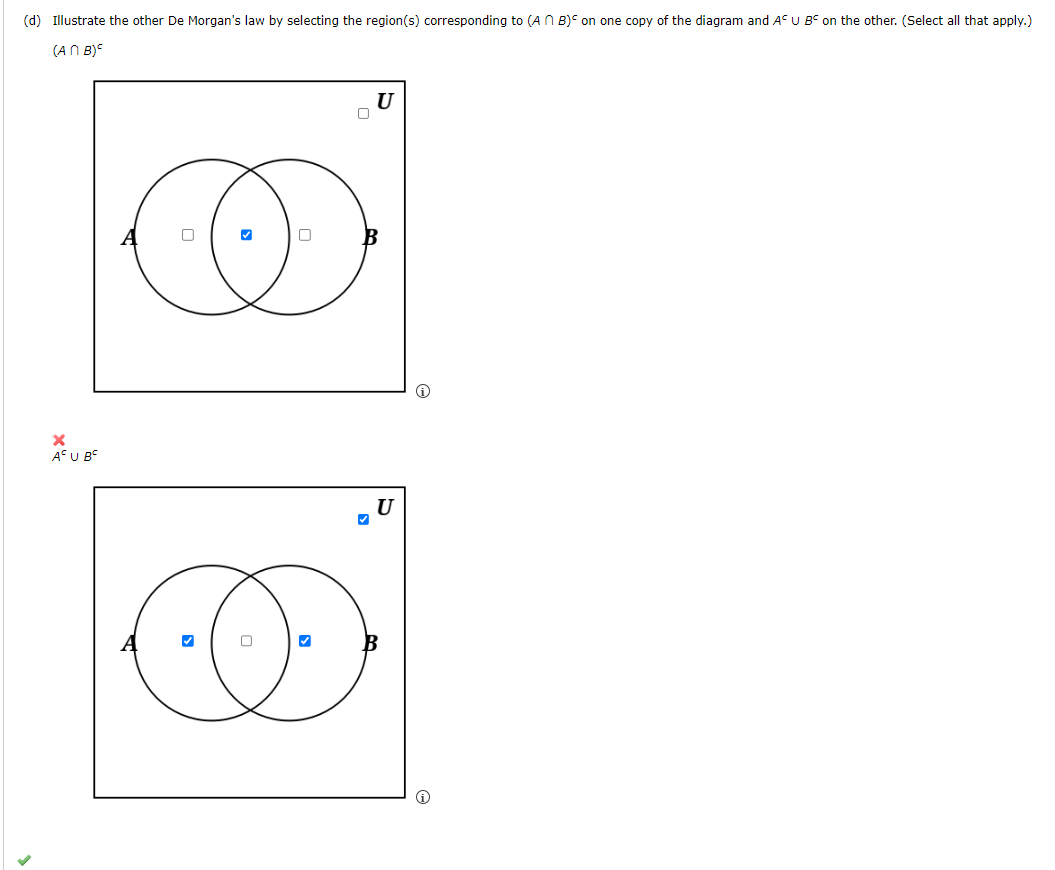 Solved (d) Illustrate the other De Morgan's law by selecting | Chegg.com