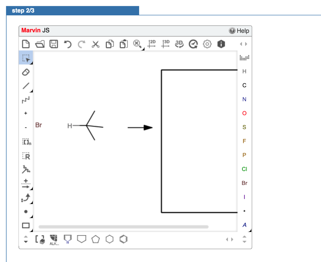 Solved step 2/3 Marvin JS Help 2D 13 Br Cin Cl Br | Chegg.com