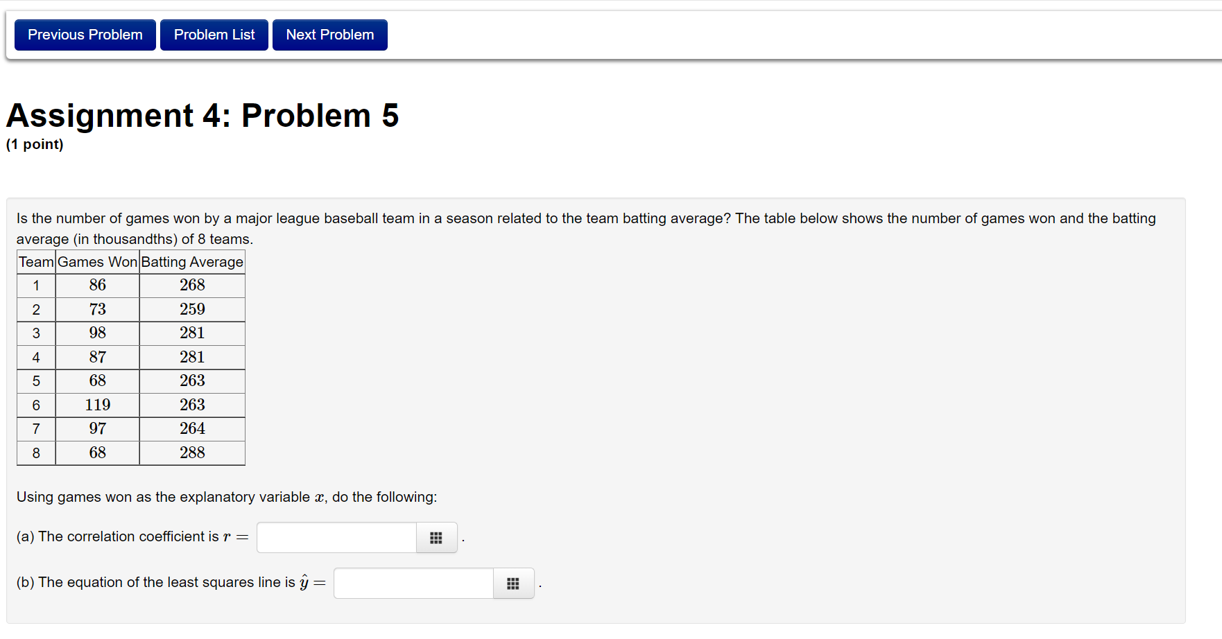 Solved Previous Problem Problem List Next Problem Assignment 8642