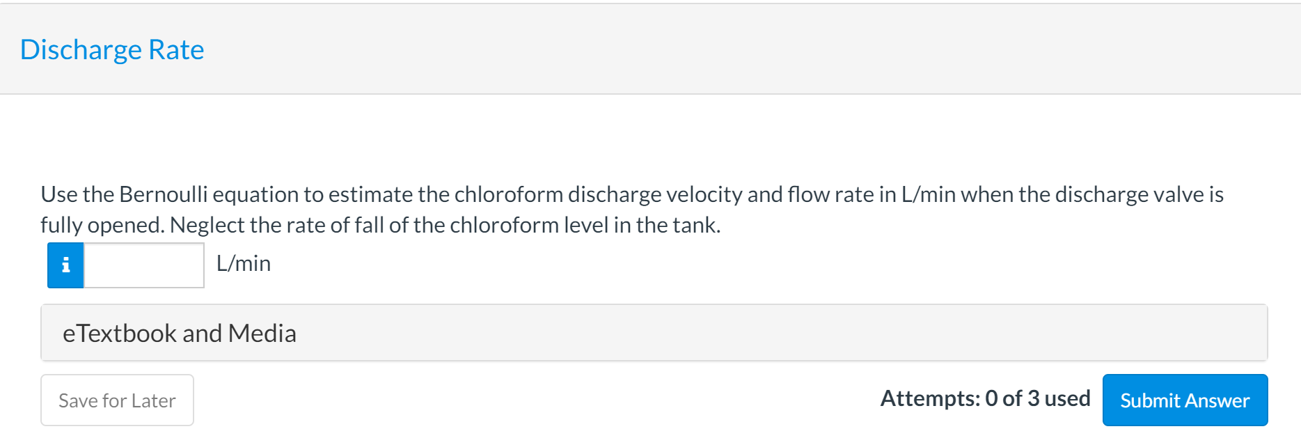 Solved A large tank containing chloroform is under a | Chegg.com