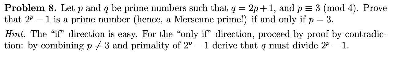 Solved Problem 8. Let p and q be prime numbers such that | Chegg.com