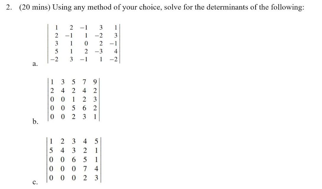 Solved 2. (20 mins) Using any method of your choice, solve | Chegg.com