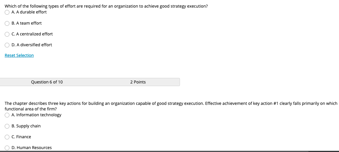 Solved Which of the following types of effort are required | Chegg.com