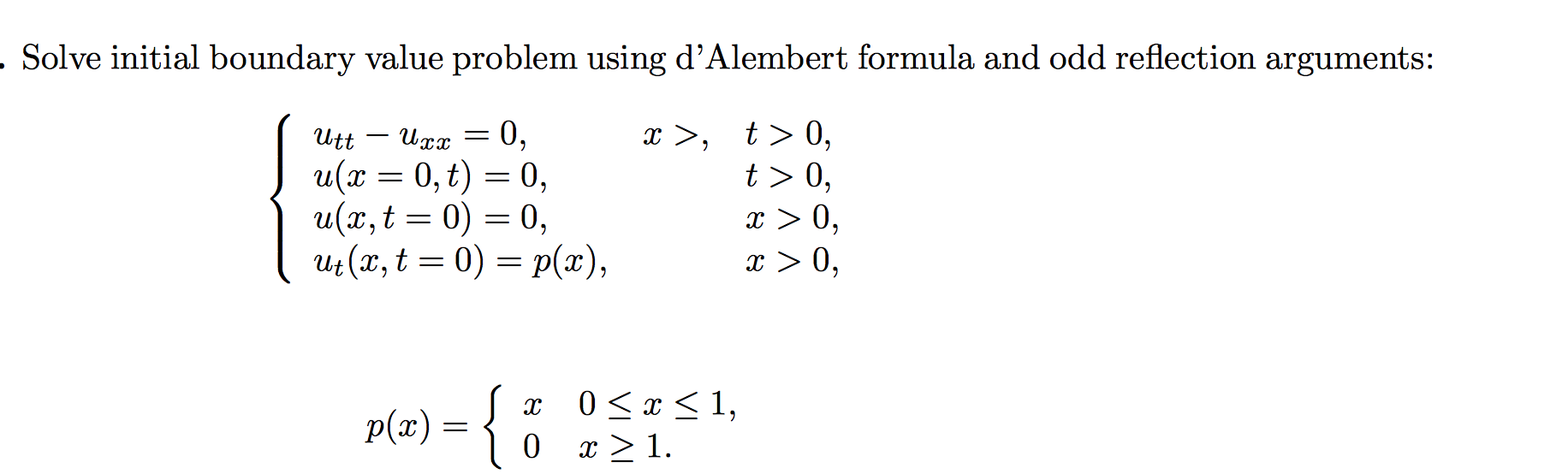 Solved - Solve initial boundary value problem using | Chegg.com