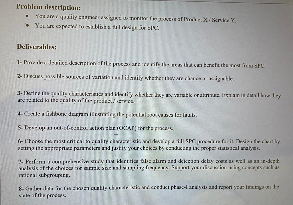 Solved Problem description: - You are a quality engineer | Chegg.com