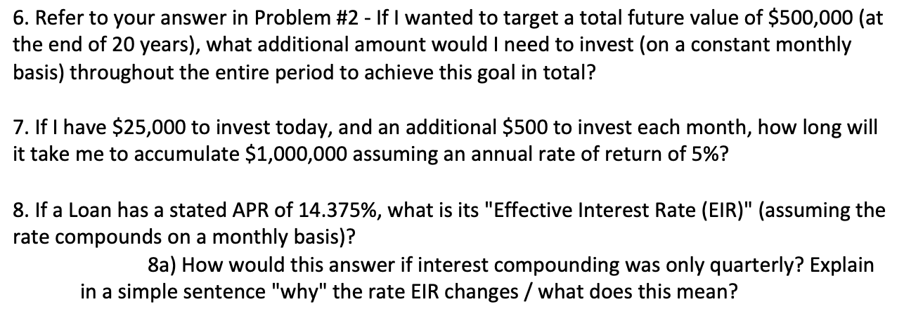 Solved Problem #2: What is the total future value (in 20 | Chegg.com