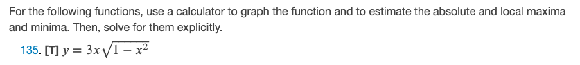 Solved For the following functions, use a calculator to | Chegg.com