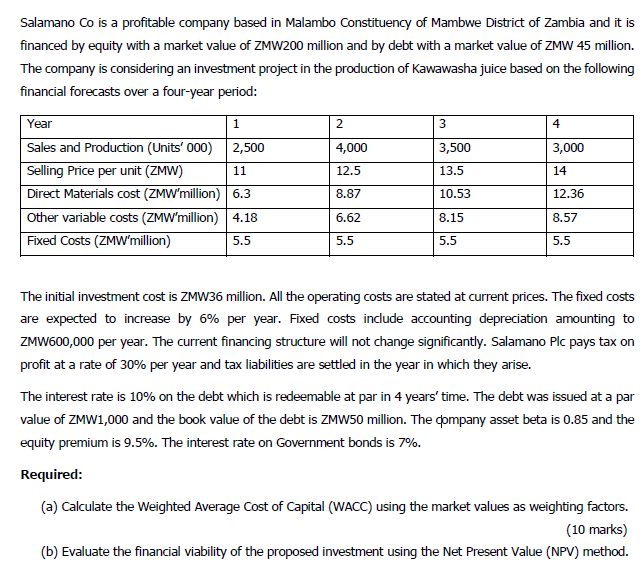 Solved 1 3 4 Salamano Co is a profitable company based in | Chegg.com