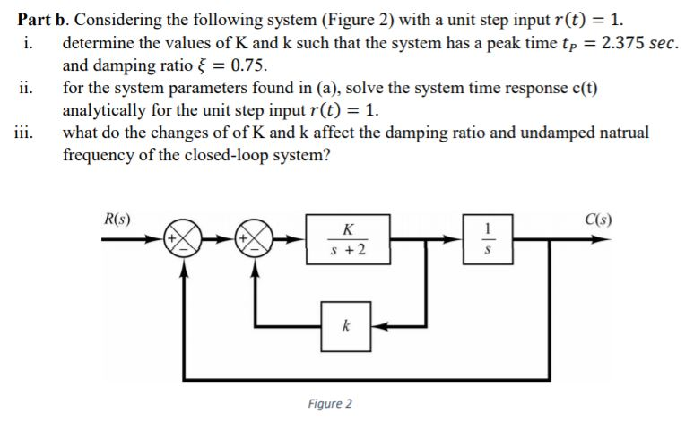 Solved Part b. Considering the following system (Figure 2) | Chegg.com