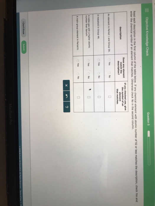 Solved Objective Knowledge Check Fill in the information | Chegg.com