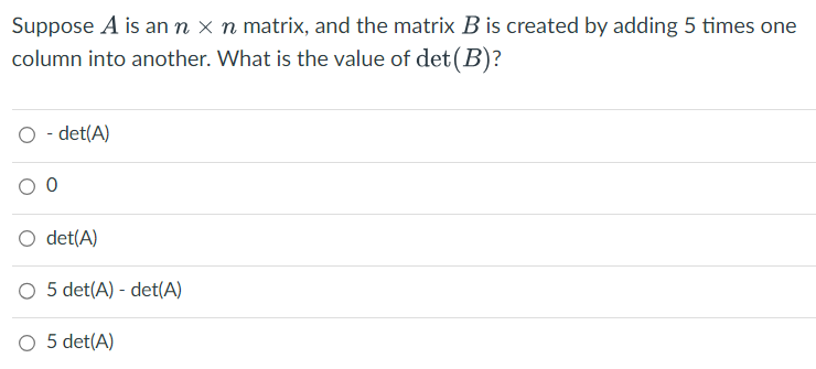 Solved Suppose is an × matrix, and the matrix is | Chegg.com