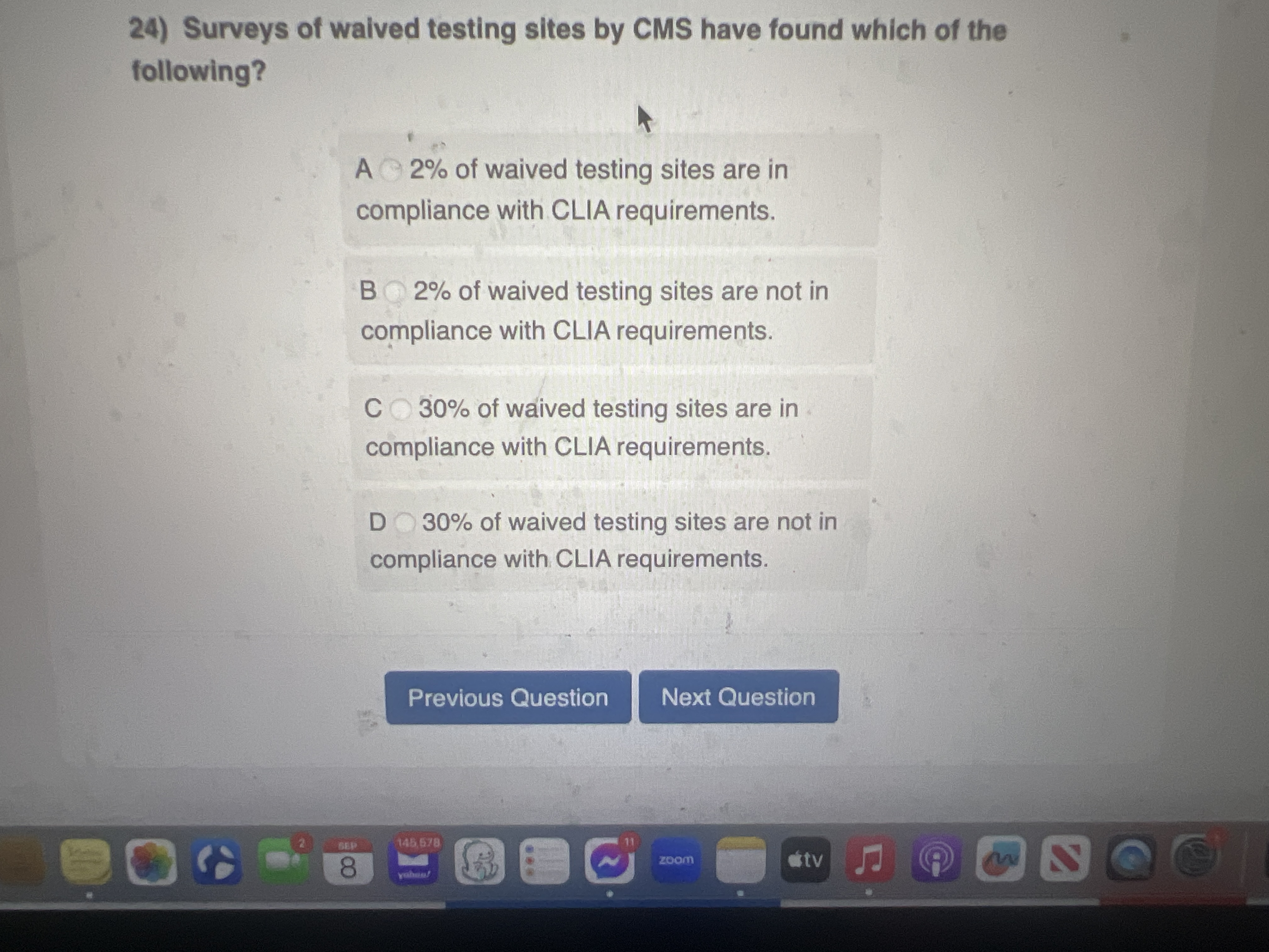 Solved Surveys of waived testing sites by CMS have found | Chegg.com