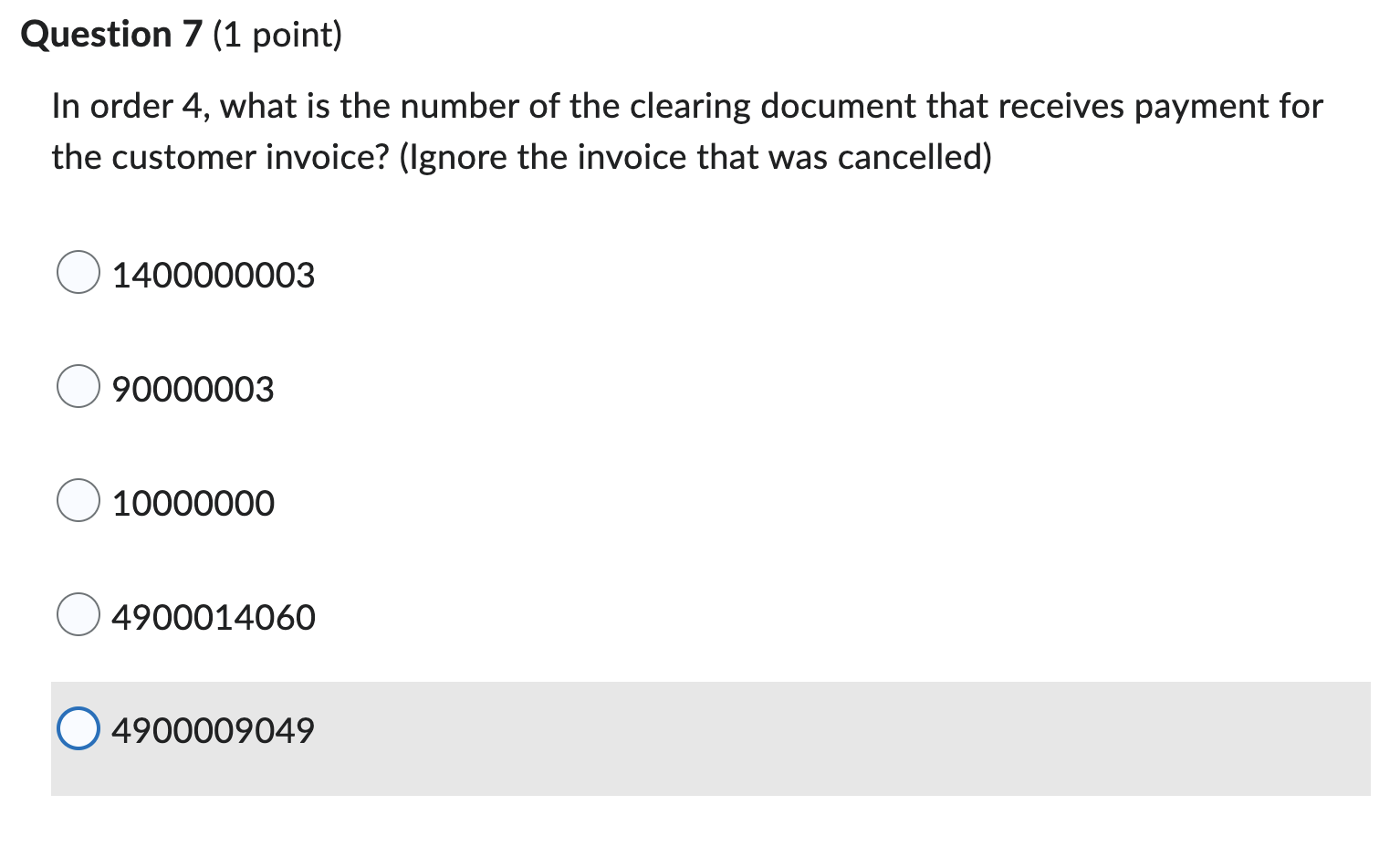 Solved In order 4 , what is the number of the clearing | Chegg.com