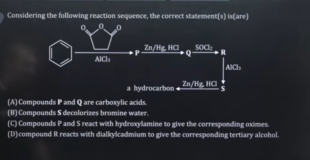 Considering the following reaction sequence, the | Chegg.com
