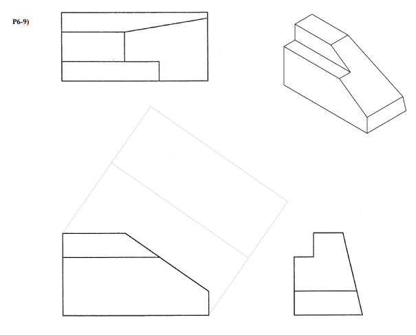 Solved P6-9) The three standard views of the following | Chegg.com