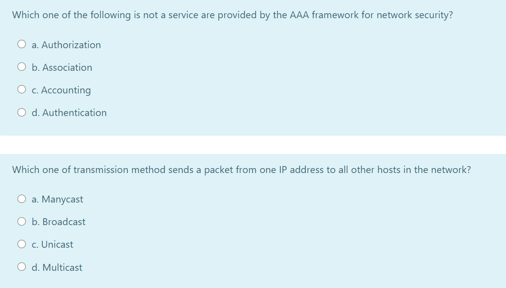 Solved Which one of the following is not a service are | Chegg.com