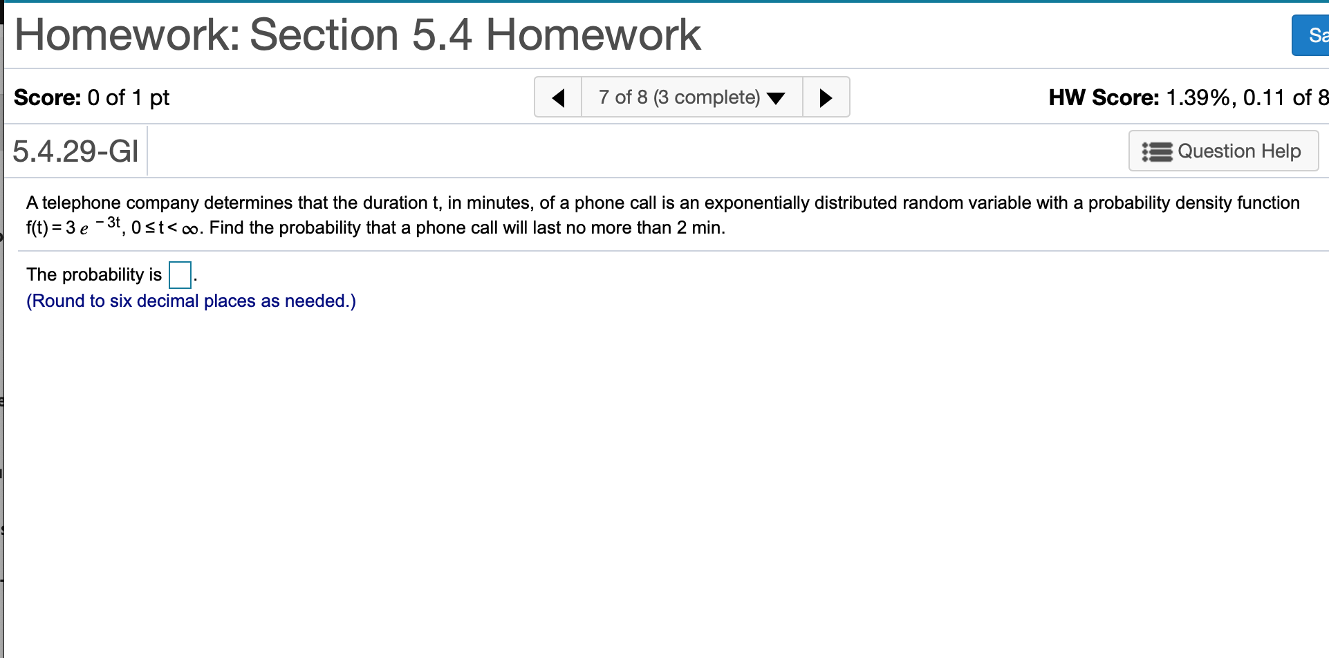 Solved Homework Section 5 4 Homework Sa Score 0 Of 1 Pt 7