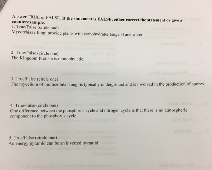 Solved Answer TRUE or FALSE. If the statement is FALSE, | Chegg.com