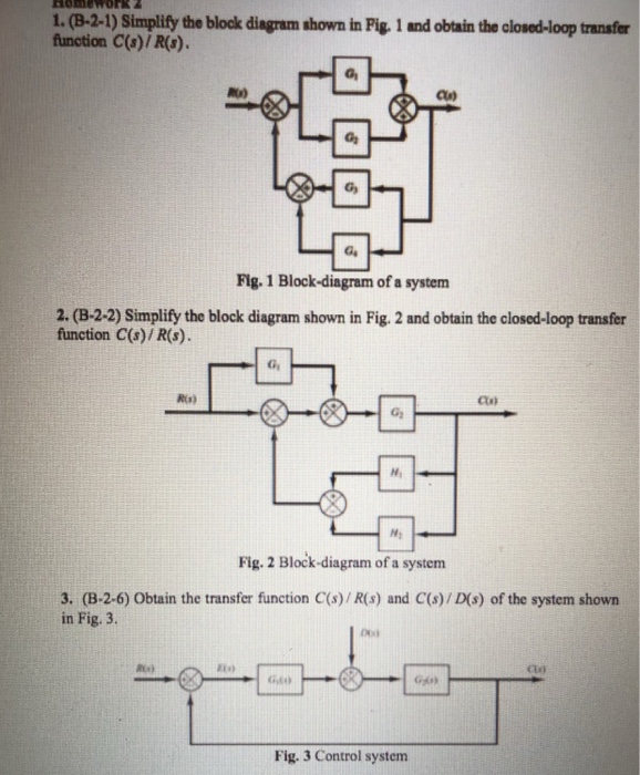 Solved 1. (B-2-1) Simplify the block diagram shown in Pig. 1 | Chegg.com