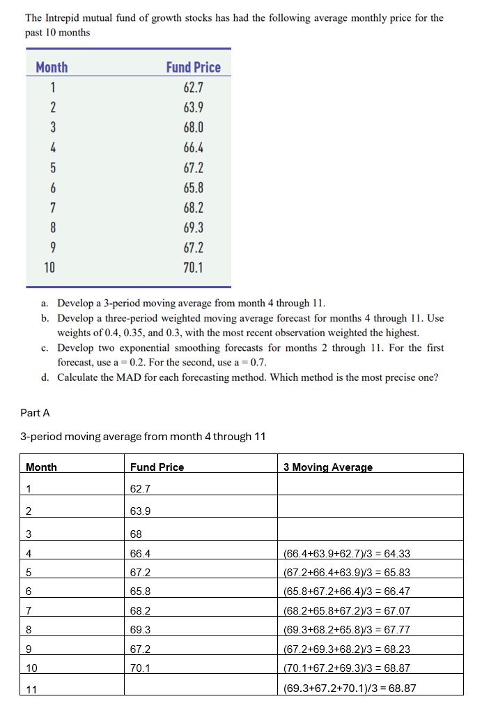 Solved by an EXPERT Calculate the MAD for each forecasting | Chegg.com