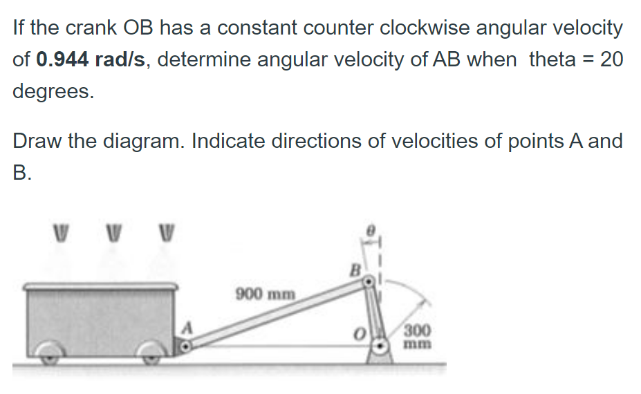 Solved If the crank OB has a constant counter clockwise | Chegg.com