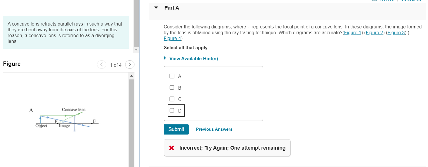 Solved A concave lens refracts parallel rays in such a way | Chegg.com