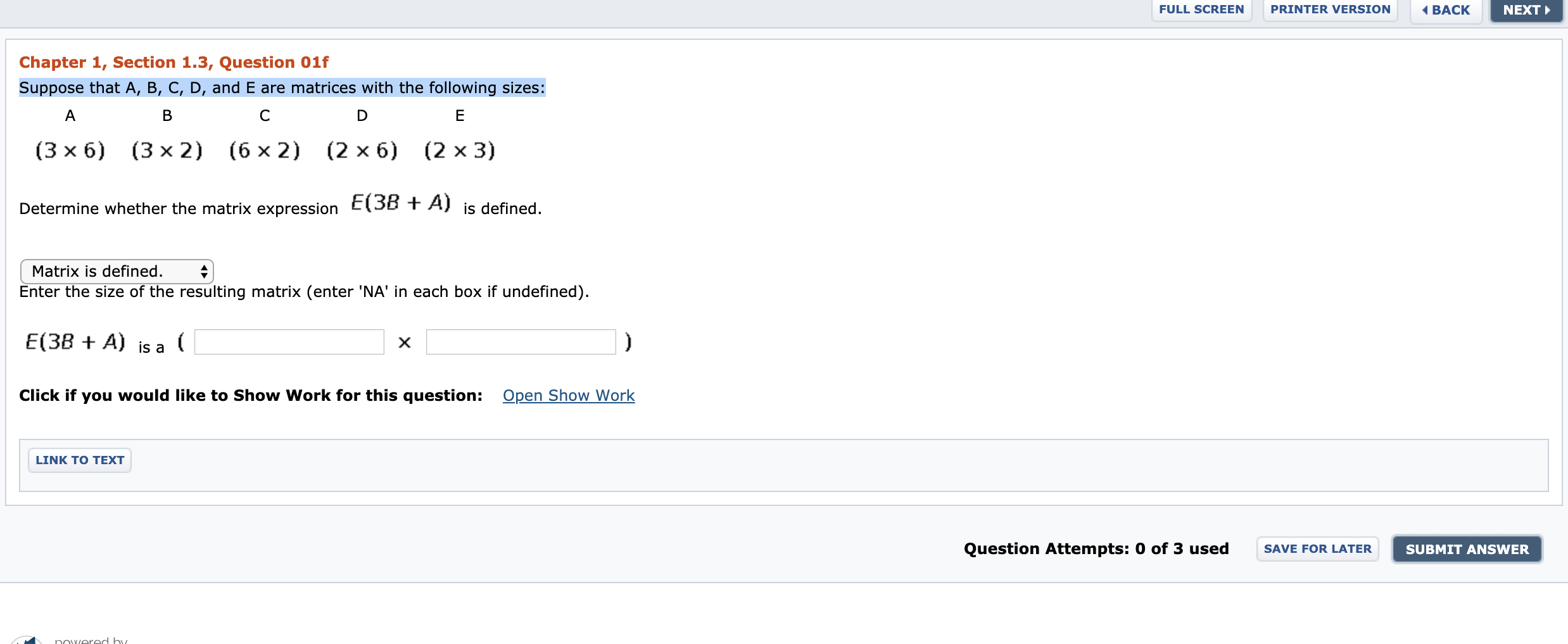 Solved 1 BACK NEXT FULL SCREEN PRINTER VERSION Chapter 1, | Chegg.com