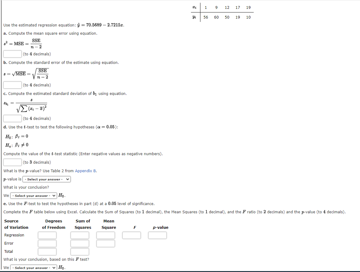 Use the estimated regression equation: | Chegg.com