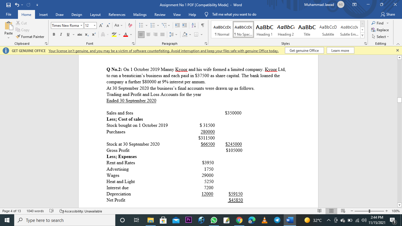 Assignment No 1 POF (Compatibility Mode] - Word | Chegg.com