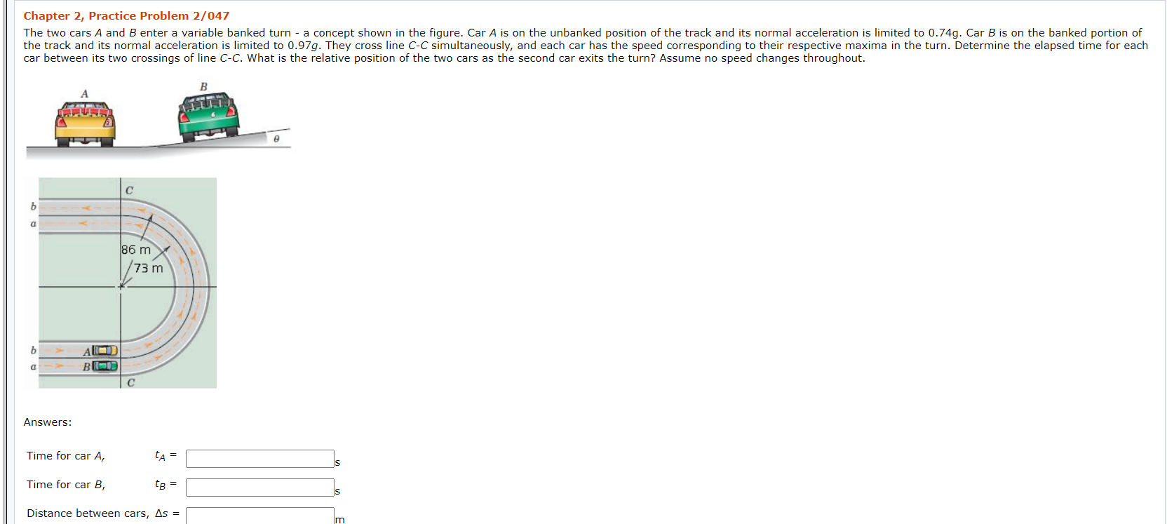 Solved Chapter 2, Practice Problem 2/047 The two cars A and | Chegg.com