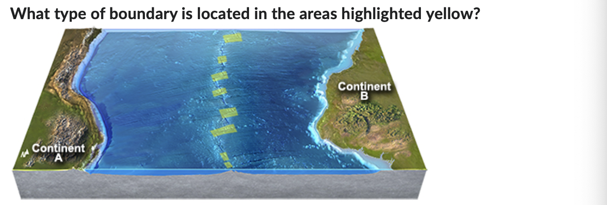 Solved What type of boundary is located in the areas | Chegg.com