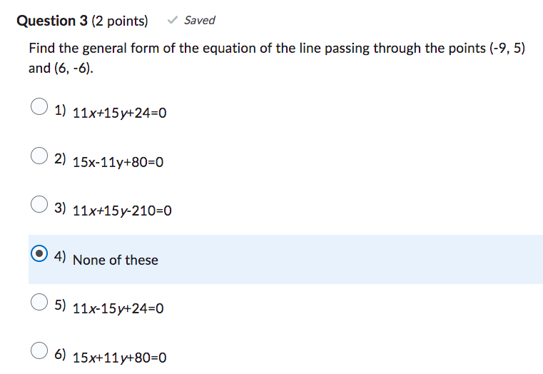 Solved Find the general form of the equation of the line | Chegg.com