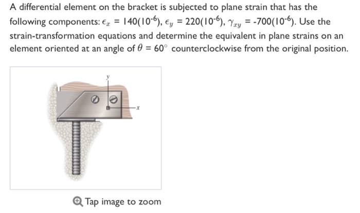 Solved A differential element on the bracket is subjected to | Chegg.com