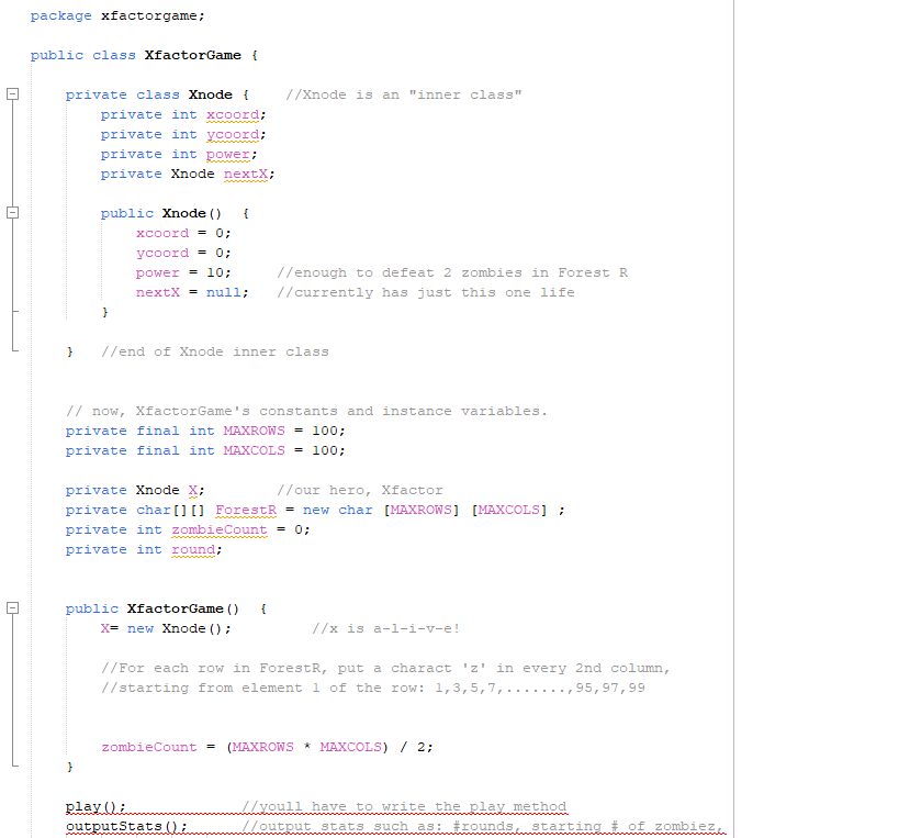 Solved ackage xfactorgame; ablic class XfactorGame \{ | Chegg.com