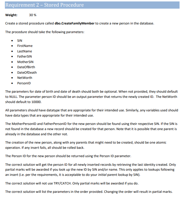 ASAP PLEASE!! SQL Procedure Creation | Chegg.com