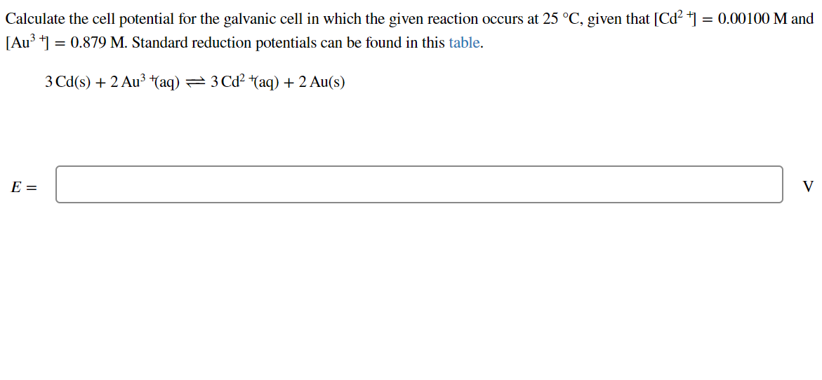 [solved] Please Help Calculate The Cell Potential For