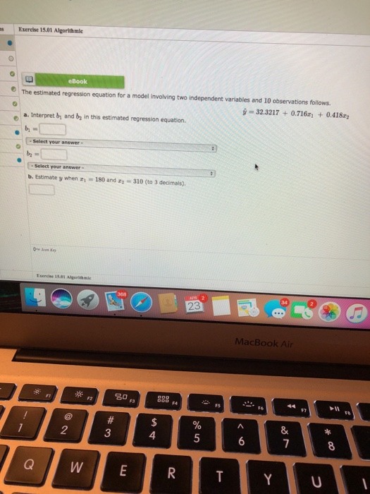 Solved Exercise 15.01 Algorithmic eBook OThe estimated | Chegg.com
